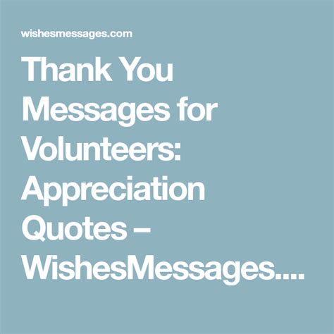 Thank You Messages For Volunteers Appreciation Quotes WishesMessages