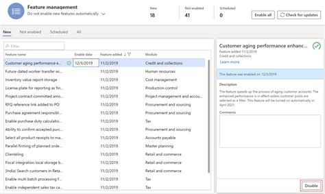 Turning Off A Feature Implementing Microsoft Dynamics 365 For Finance
