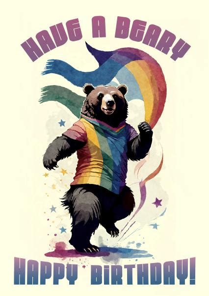 Beary Birthday Dancing Bear Funny Birthday Card Thortful