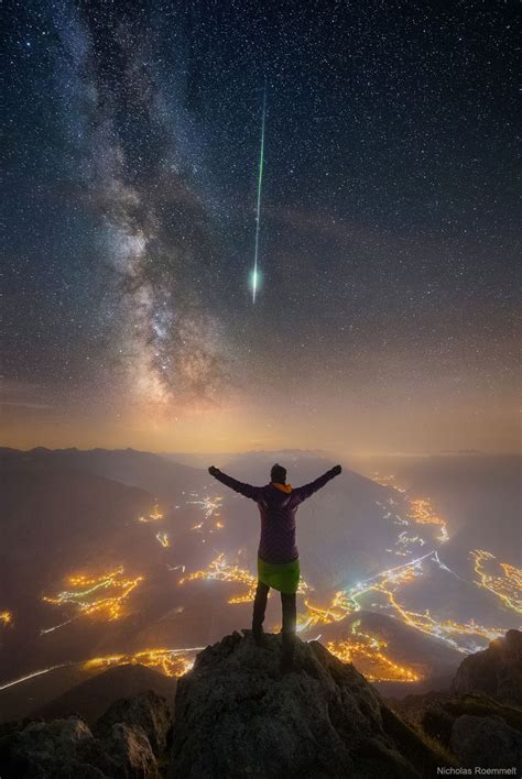 Meteor And Milky Way R Spaceporn