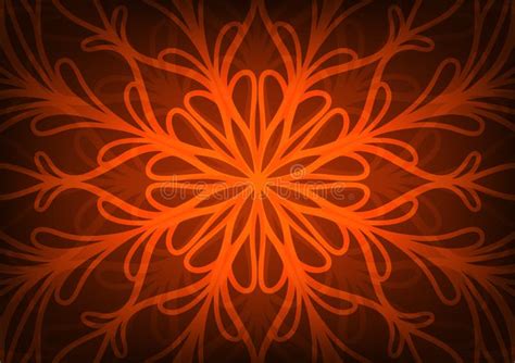 Orange Mandala Dark Pattern Art Abstract Background Stock Vector