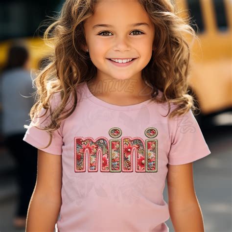Mini Pink Floral Faux Embroidery Dtf Rps Creative Designs