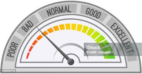 빨간색에서 녹색으로 화살표가 있는 색상 눈금과 표시기 변경 측정 장치 아이콘 회전 속도계 계기판 측정기에 대한 스톡 벡터 아트
