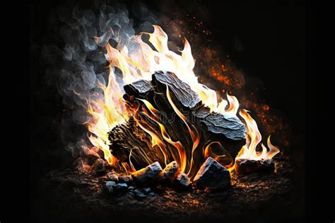 Glowing Hot Charcoal Fire Stock Illustration Illustration Of Yellow
