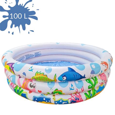 Piscina Infantil Inflável 100 Litros Colorida Fundo Do Mar Shopee Brasil