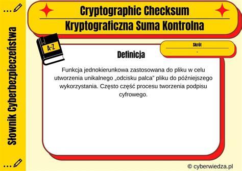 cryptographic checksum kryptograficzna suma kontrolna cyberwiedza