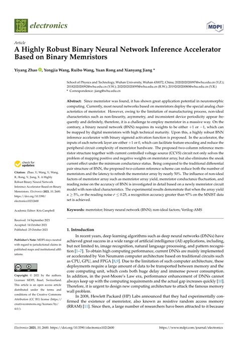 Pdf A Highly Robust Binary Neural Network Inference Accelerator Based