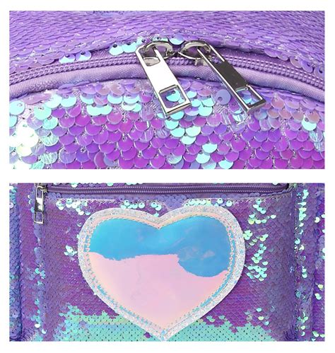 Reversible Sequin School Backpack Sparkly Glitter Lightweight Backpack Schoolbag For Girls And