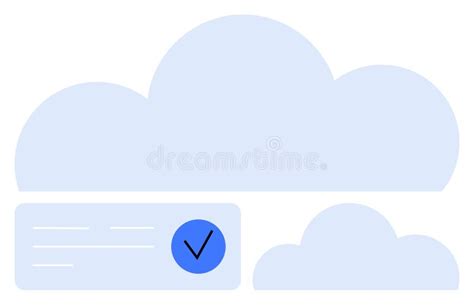 Cloud Computing And Data Synchronization Concept With Check Mark Stock