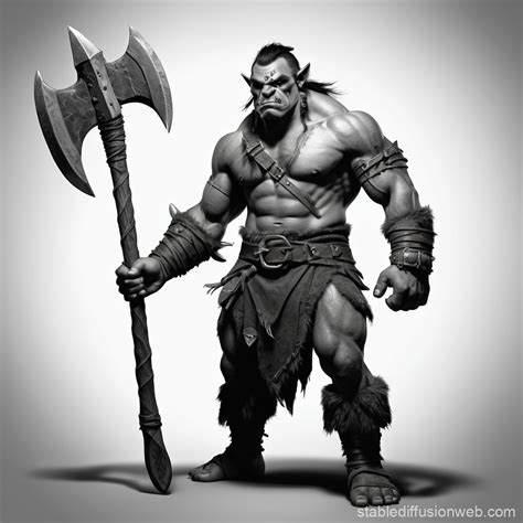 Half Orc Barbarian Pit Fighter Portrait Stable Diffusion Online