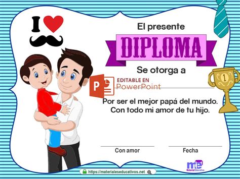 Diploma 12 Día Del Padre Editable En Ppt Descargar Gratis Ppt Thing