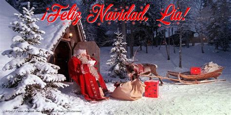 ¡feliz Navidad Lia Papá Noel And Regalo Felicitaciones De Navidad