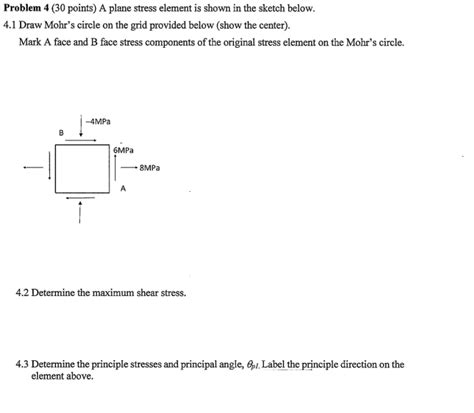 Solved Problem 4 30 Points A Plane Stress Element Is Chegg