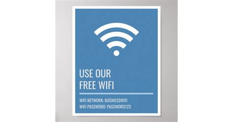 Business Wifi Access Poster Zazzle