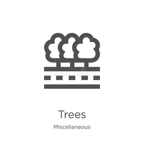 Trees Icon Vector From Miscellaneous Collection Thin Line Trees Outline Icon Vector