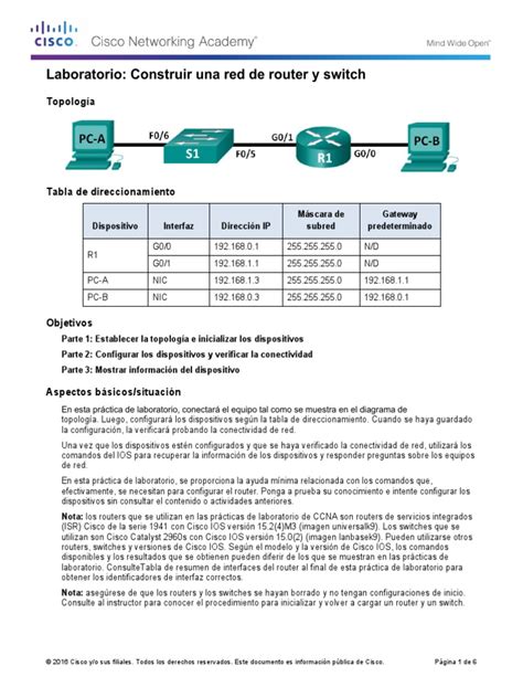 6 Construir Red Router Pdf Enrutador Computación Dirección Ip