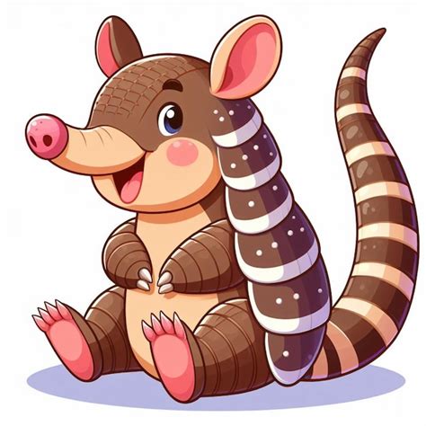 Premium Vector Cute Armadillo Vector Cartoon Illustration