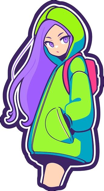 Premium Vector Vector Cute Girl Sticker Isolated On White