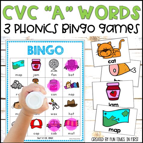 Cvc Bingo Games Cvc Short A Words No Prep Phonics Games Made By