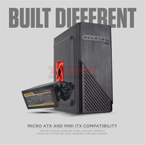 KEYTECH T100 TEMPERED GLASS Side MESH Front Panel Gaming PC Case Black White Desktop Computer