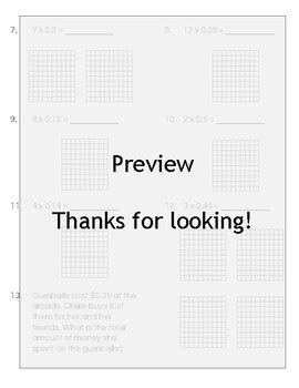 Multiplying Whole Numbers And Decimals With Decimal Grids By Ryan Thoman