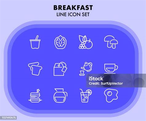 早餐行圖示集向量圖形及更多一片圖片 一片 一組物體 三文治 Istock