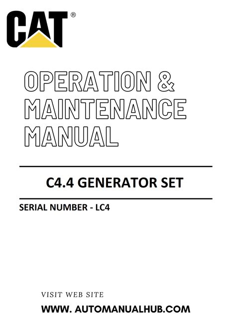 C44 Caterpillar Generator Set Operation And Maintenance Manual Lc4