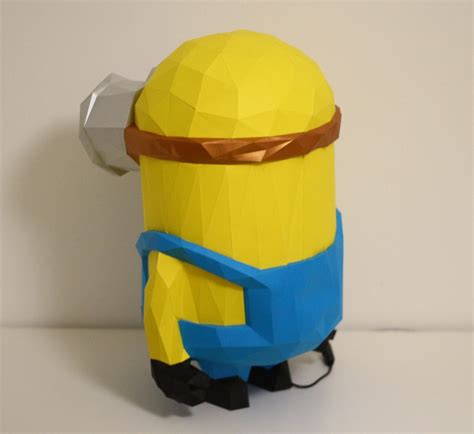 Papercraft Minion Sculpture Template Low Poly Home Decor Pdf Dxf Etsy