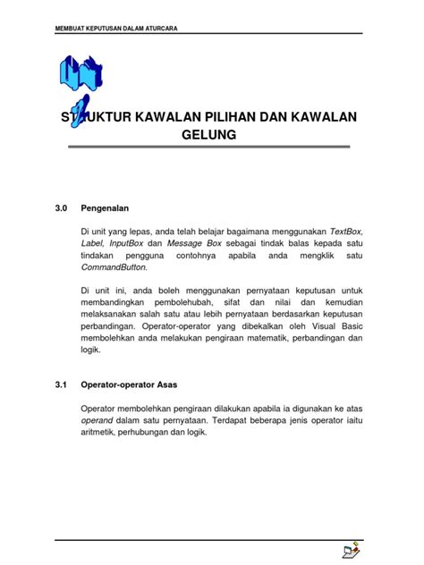 Struktur Kawalan Pilihan Dan Kawalan Gelung Pdf