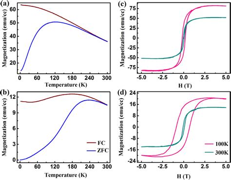 A And B Temperature Dependence Of Magnetization Mt For The Two