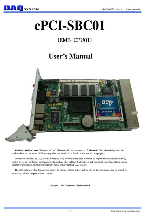 daq system cpci sbc01 user manual pdf download manualslib