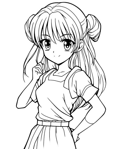 Cute Anime People Coloring Pages