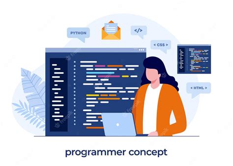 premium vector programmer concept web development programming