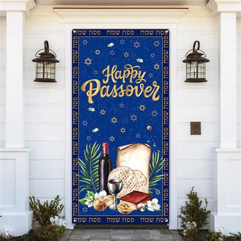Happy Passover Door Cover Pesach Photo Backdrop Israeli Judaism