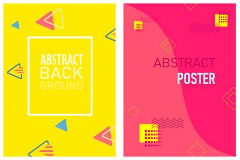 멤피스 스타일 포스터 세트입니다 평면 스타일 추상적인 벡터 디자인 배너 프로 모션 웹 광고 광고 판에 이상적 미래 지향적인 요소입니다 0명에 대한 스톡 벡터 아트 및 기타