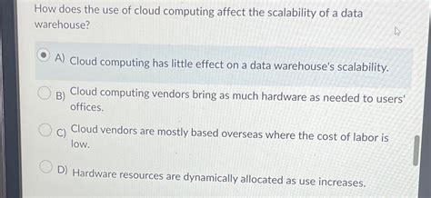 Solved How Does The Use Of Cloud Computing Affect The Chegg Com