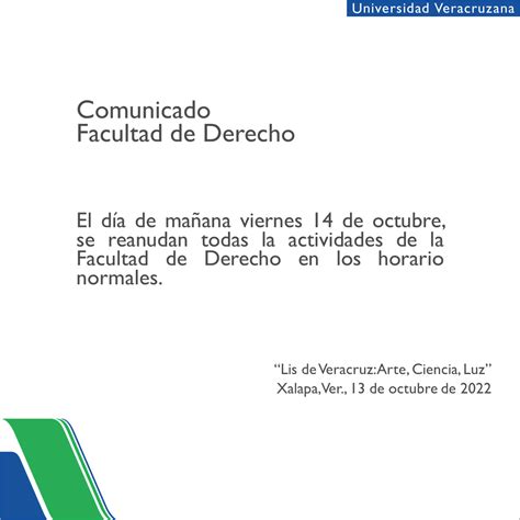 Comunicado 13 De Octubre 2022 Facultad De Derecho