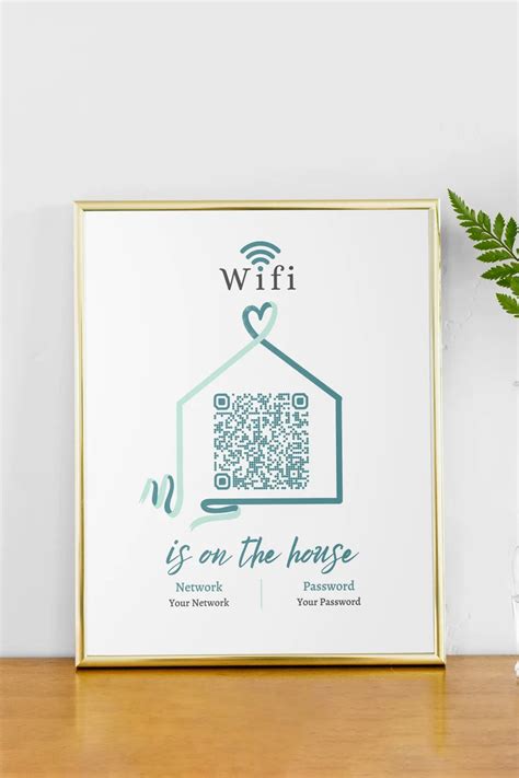 House Custom Wifi Sign With Qr Code Wifi Password Sign Wifi Etsy Wifi