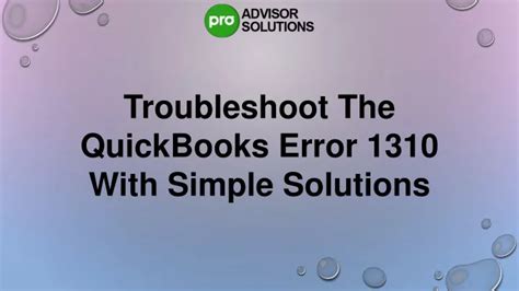 Ppt Easy Way To Rectify Quickbooks Error Powerpoint Presentation