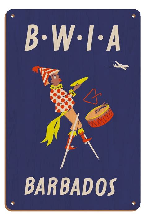 Barbados Caribbean Islands Bwia Bee Wee Vintage Airline Travel