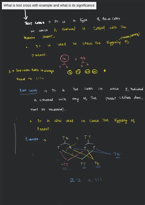 What Is Test Cross With Example And What Is Its Significance Filo