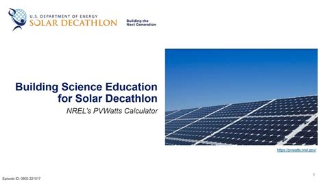 Building Science Education 8 2 Nrels Pvwatts Calculator Youtube