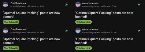 Optimal Packing Of Four Optimal Square Packing Posts Are Now Banned
