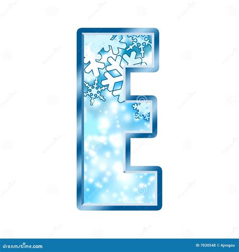 Letra E Do Alfabeto Do Inverno Ilustração Stock Ilustração De Azul