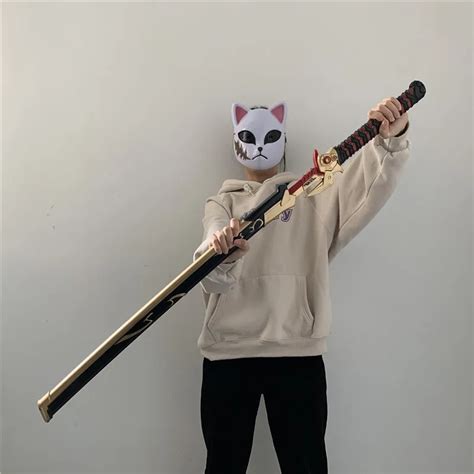 코스프레 골드 소드 이블 고스트 카타나 닌자 칼 칼집 게임 역할 놀이 무기 모델 소품 안전 Pu 장난감 106cm