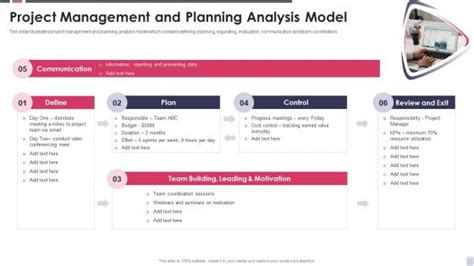 Project Management Analysis Slide Team