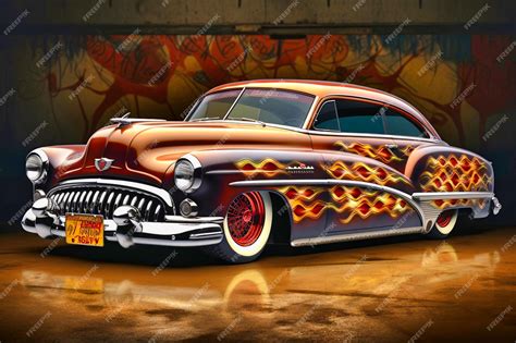 1950 Buick 8 Lowrider De Dibujos Animados Inteligencia Artificial