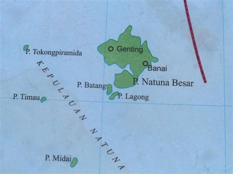 Premium Photo Map Of Natuna Island And Surrounding Cities Part Of