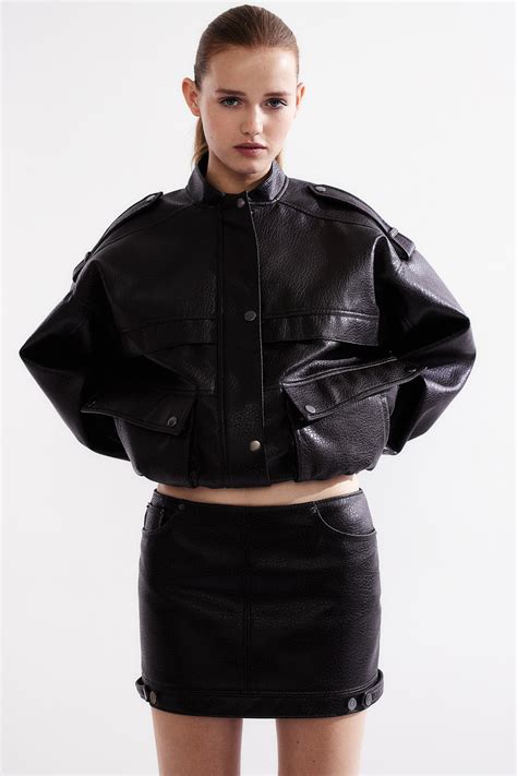 Coated Mini Skirt Dark Brown Ladies Handm Us