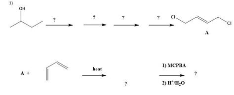 Solved 1) MCPBA ? 2) H+/H2O | Chegg.com